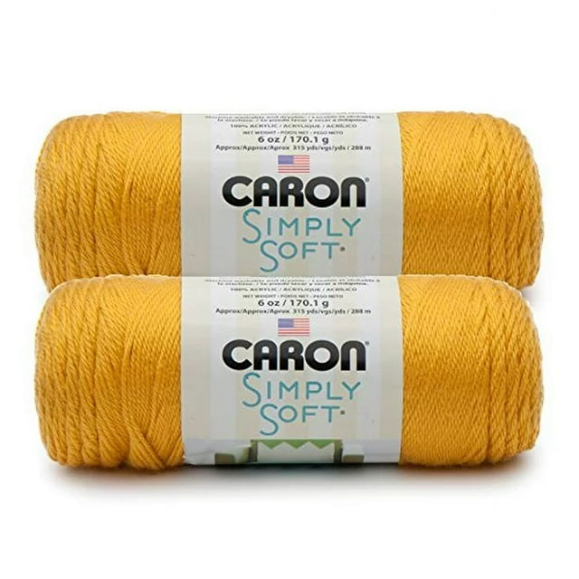 2-Pack - Caron Simply Soft Solids Yarn-Gold - Walmart.com