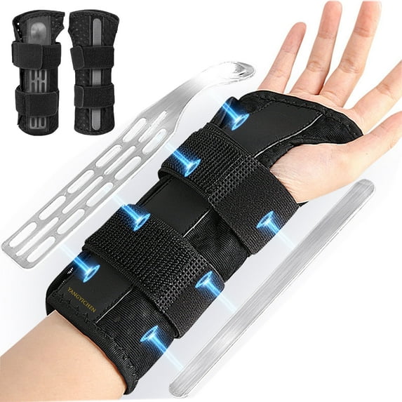 2 Pack Carpal Tunnel Wrist Braces, Adjustable Wrist Splint, Support ...