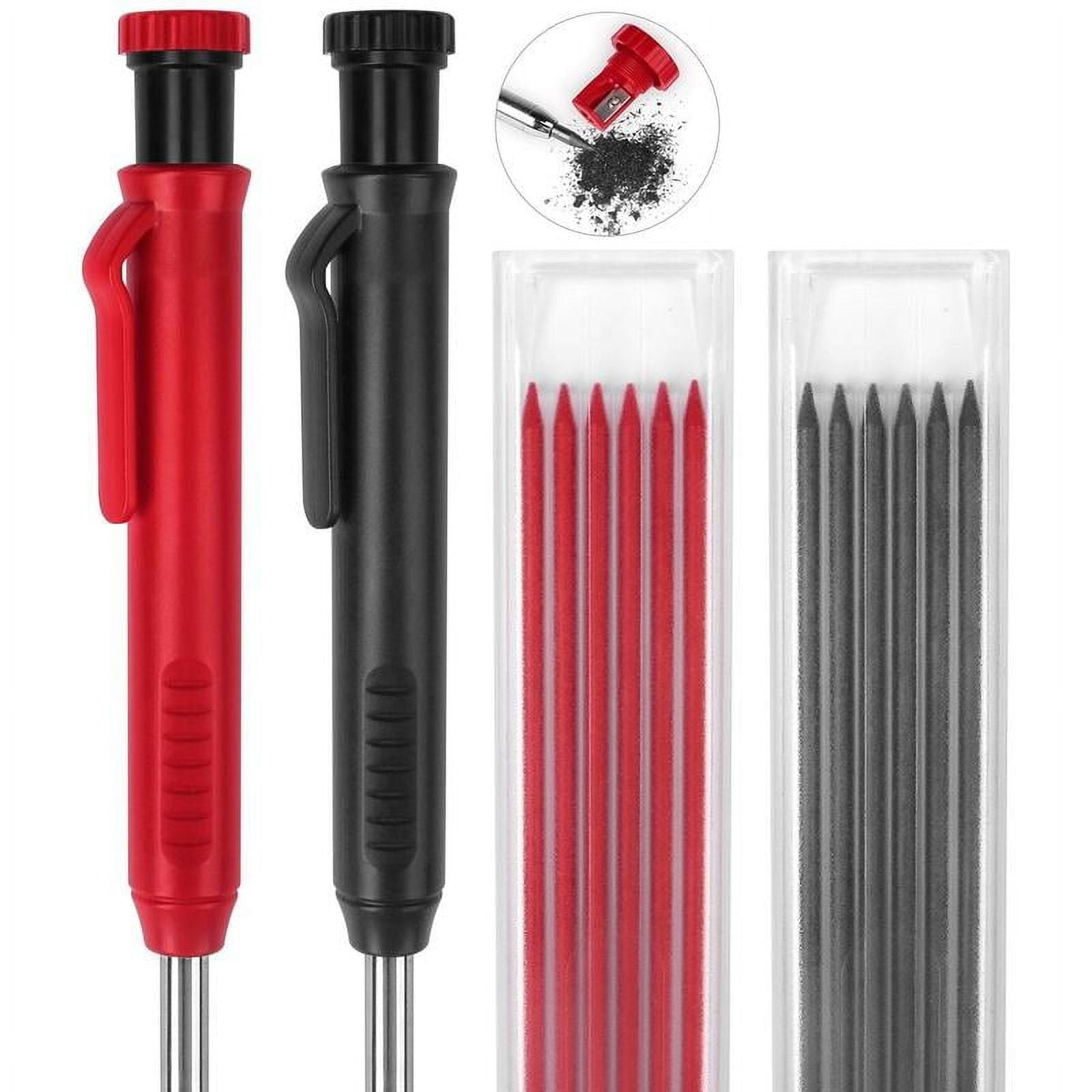 2 Pack Carpenter Pencils Mechanical Pencils with 12 Refills with ...
