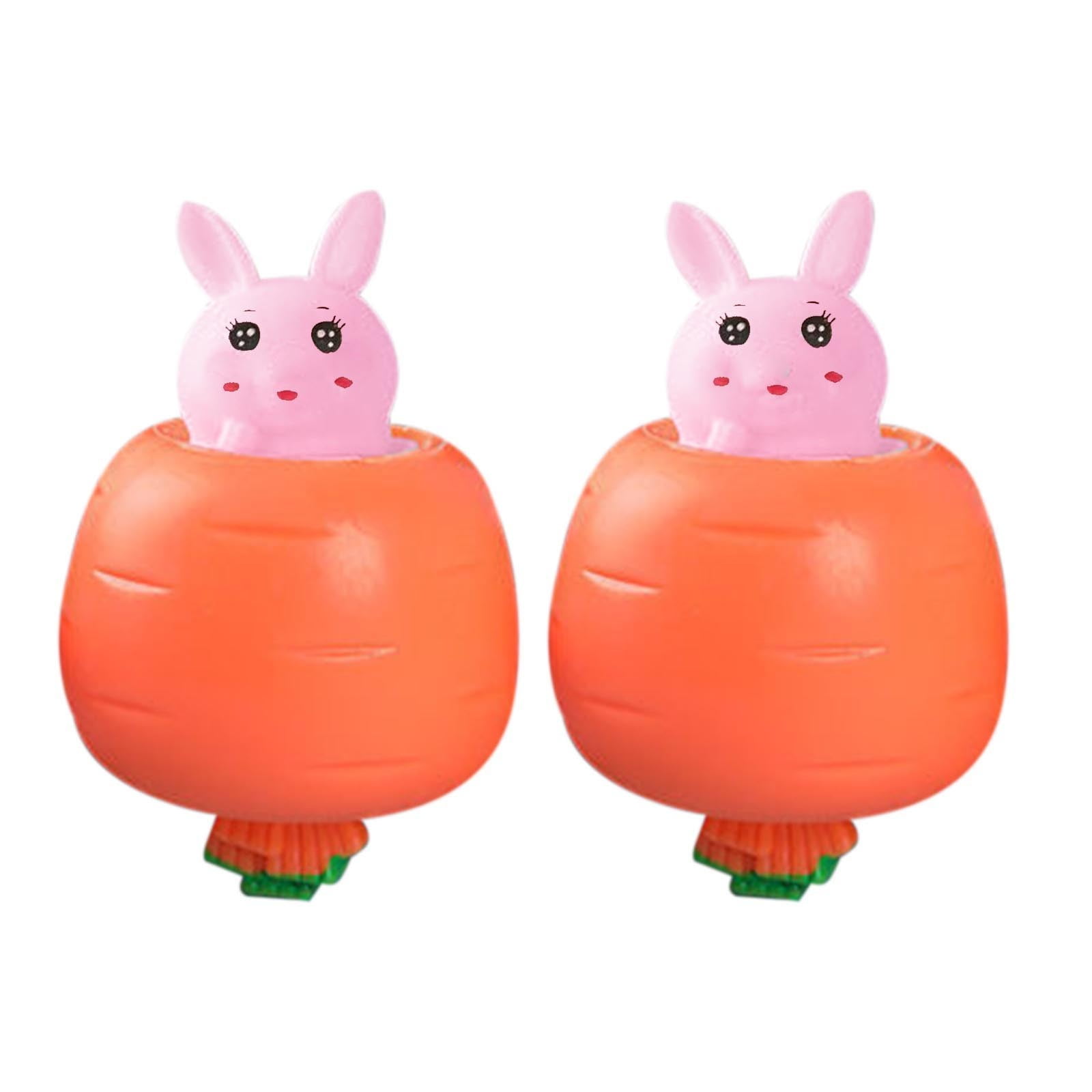 2-Pack Carrot-Shaped Squeezable Fidget Desk Accessory Rabbit Sensory ...