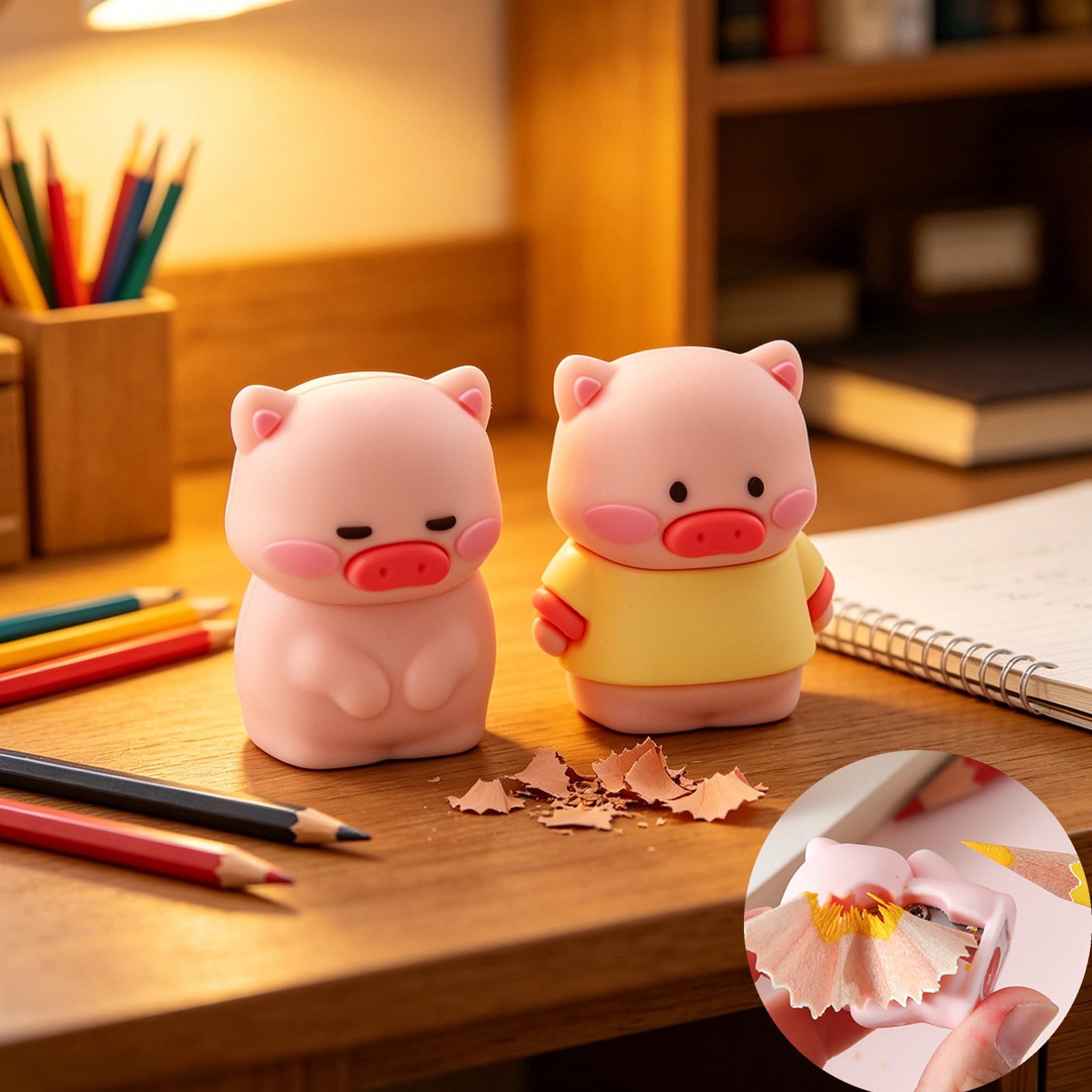 2 Pack Cartoon Animal Pencil Sharpener Hand Cranked Mini Sharpener for ...