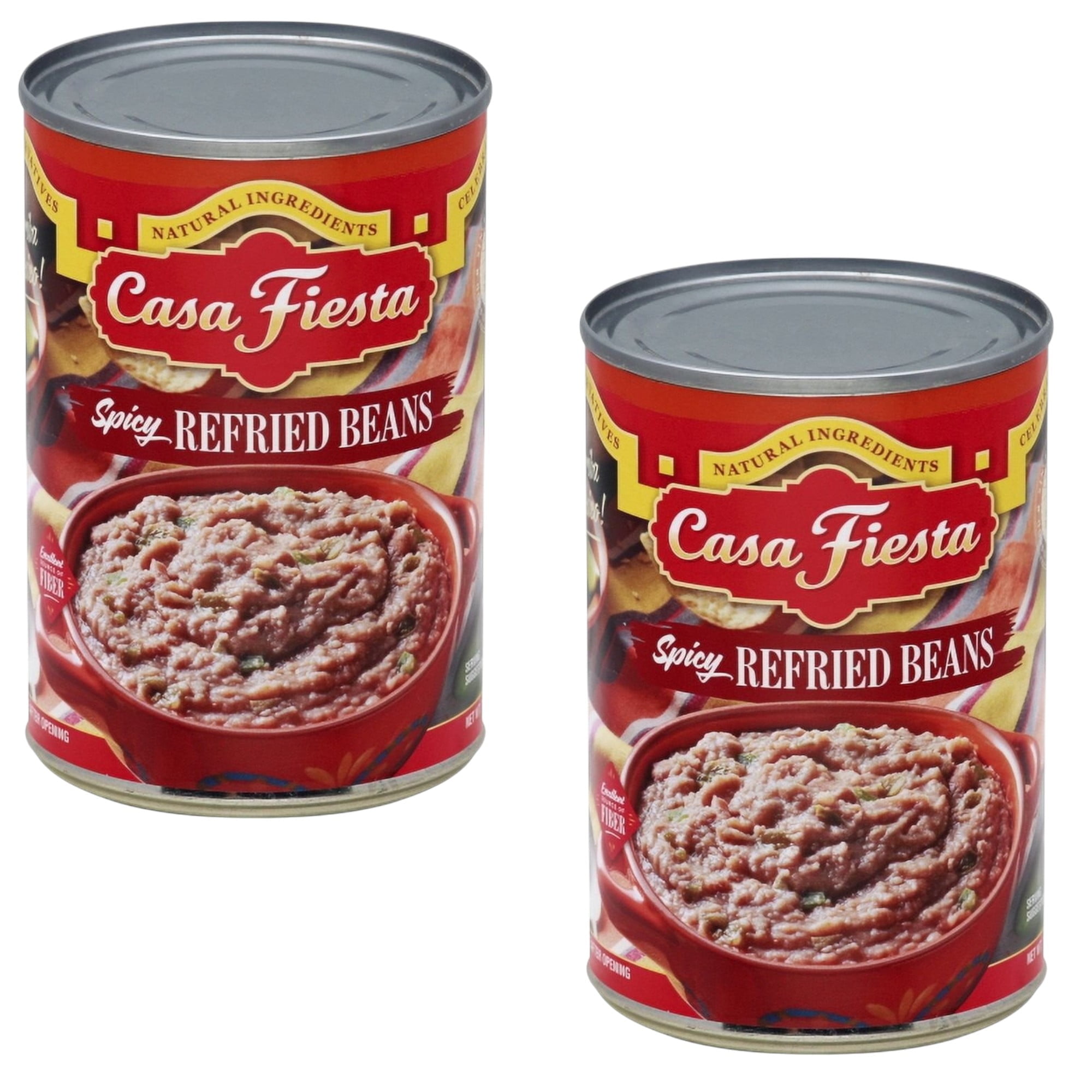 Casa Fiesta Medium Spicy Refried Beans, 2 Pack - Walmart.com