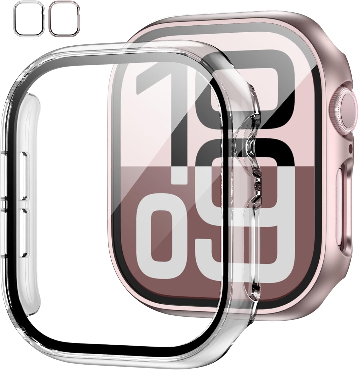 2 Pack Case with Tempered Glass Screen Protector for Apple Watch Series ...