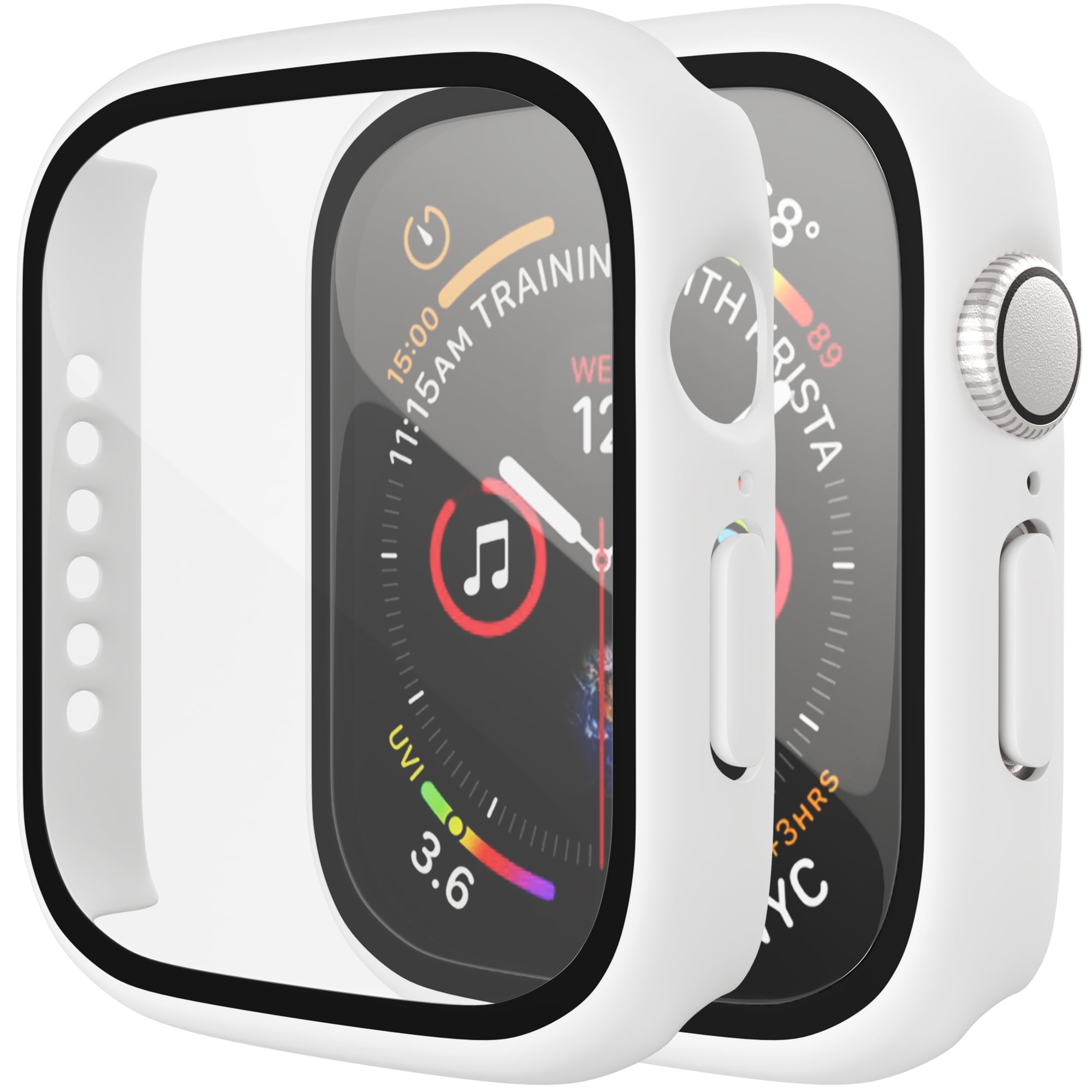 2 Pack Case with Tempered Glass Screen Protector for Apple Watch Series ...