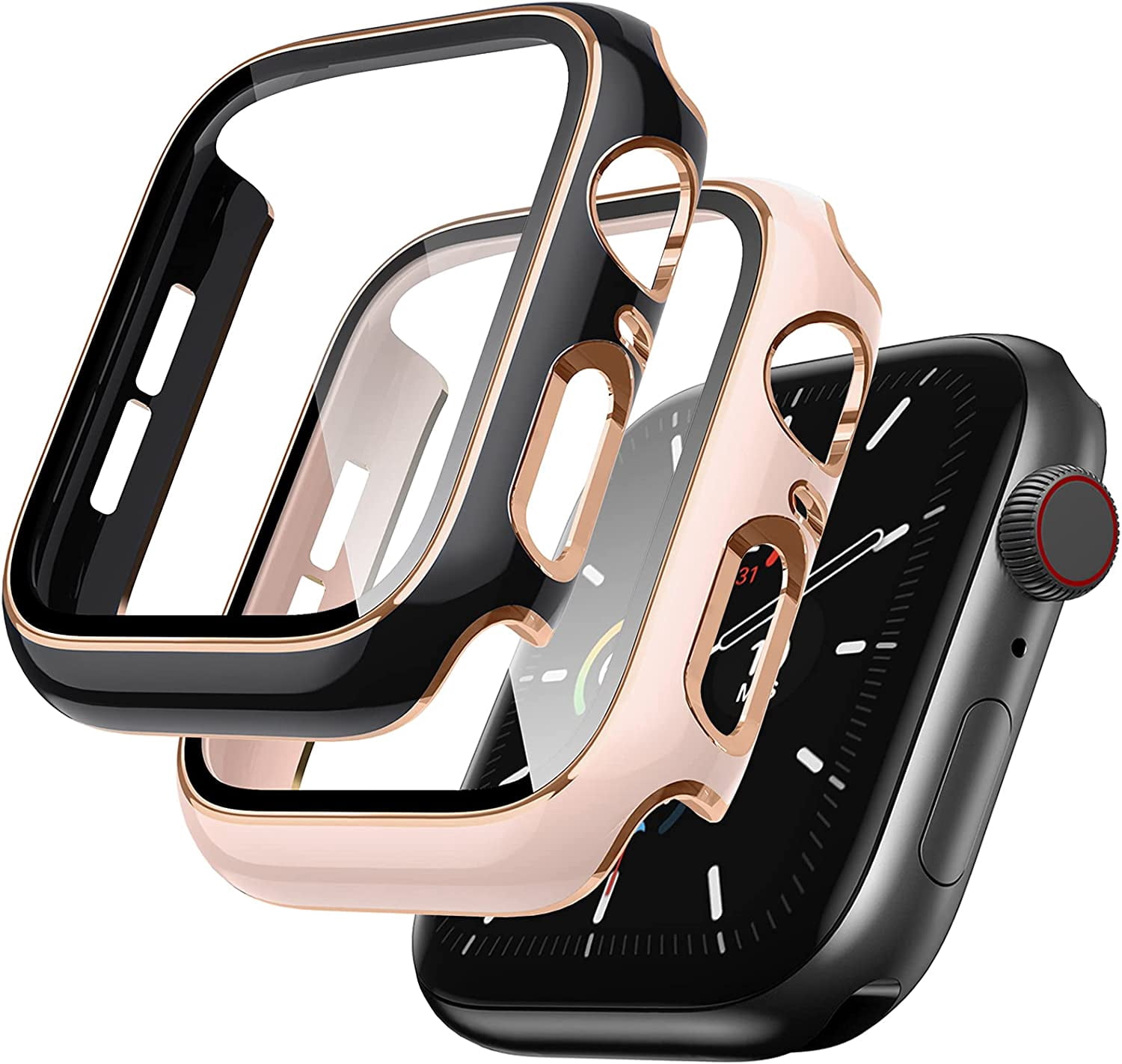 2 Pack Cases Compatible with Apple Watch Case 44mm SE/Series 6/5/4 ...