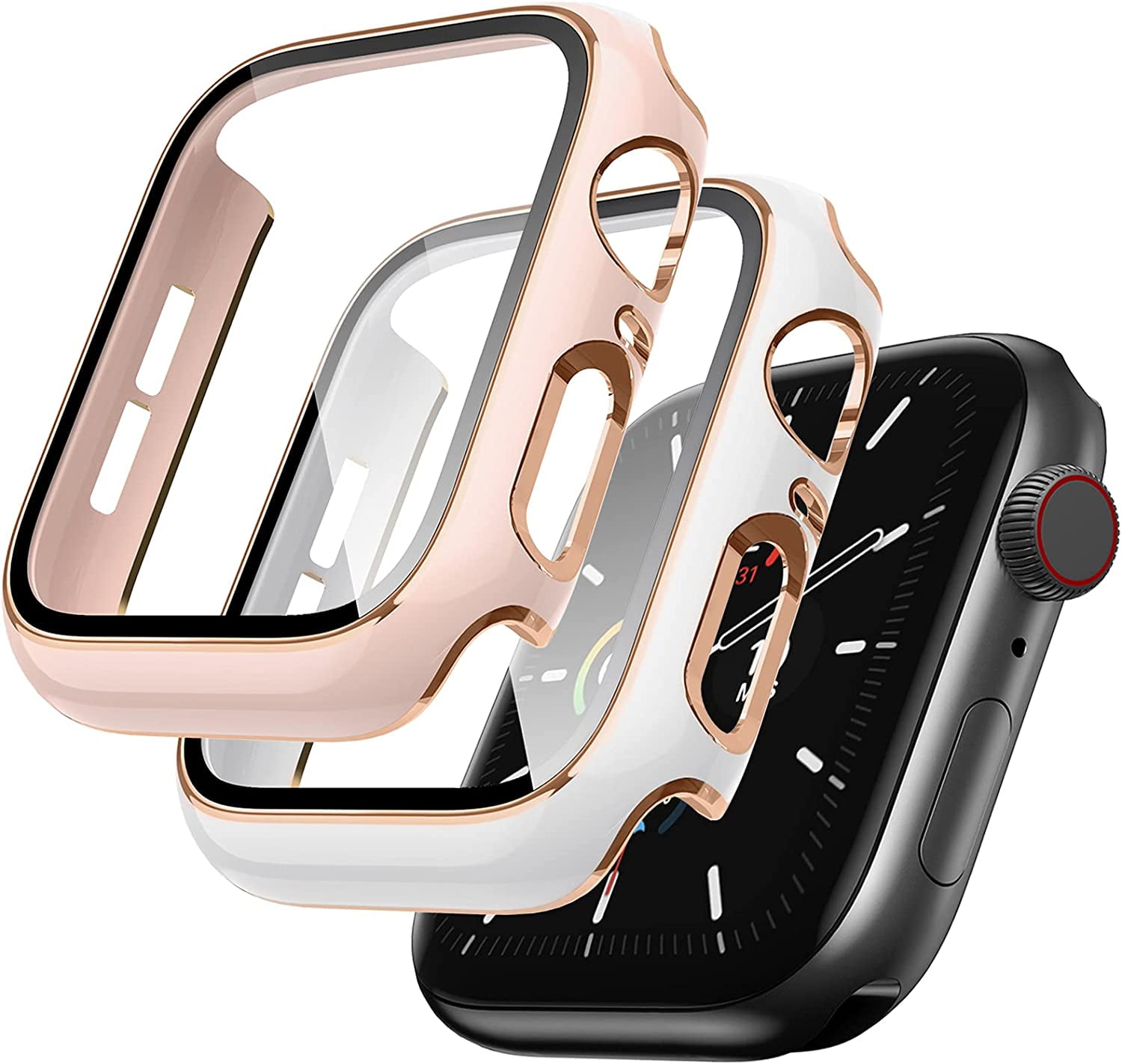 2 Pack Cases Compatible with Apple Watch Case 44mm SE/Series 6/5/4 ...