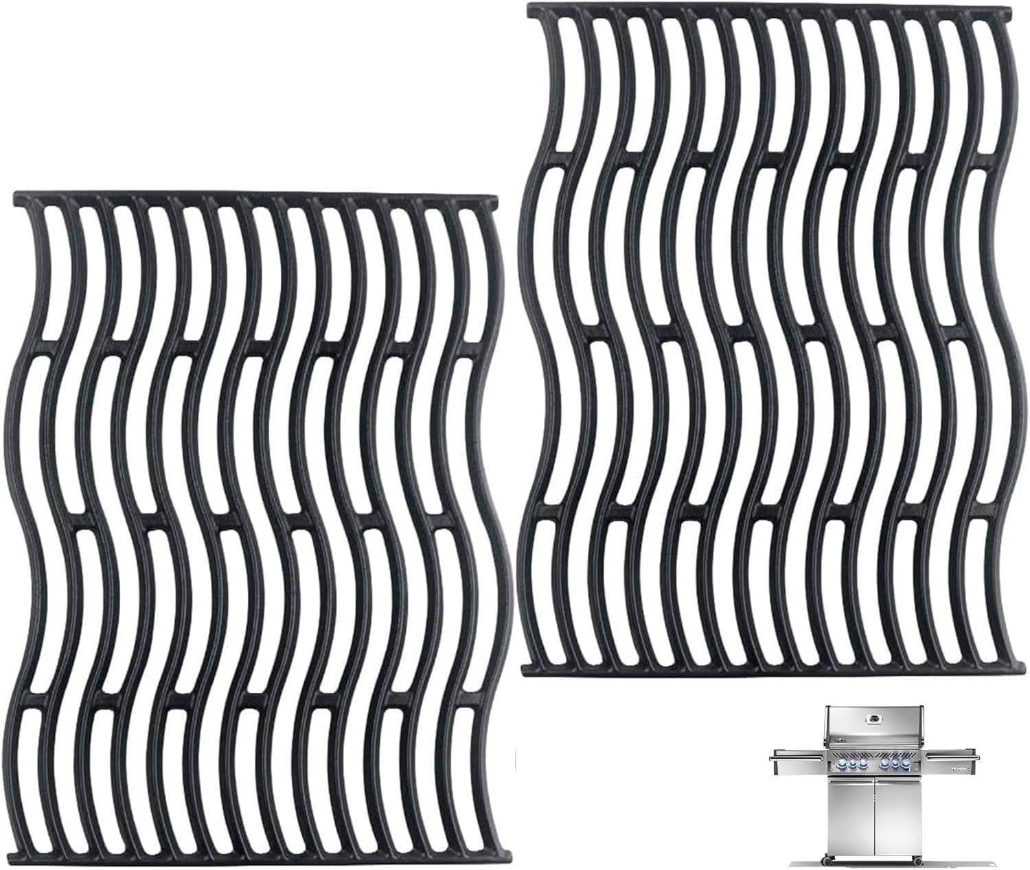 2-Pack Cast Iron Grill Grates for Napoleon Prestige 500, PRO 500, LEX ...