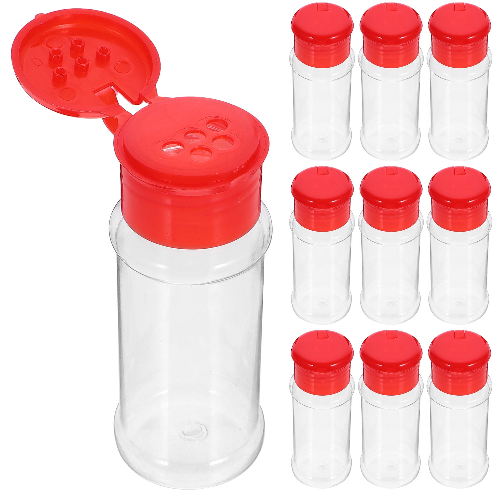 2 Pack Castor Spice Bottles with Labels Shaker Clear Popcorn Containers ...