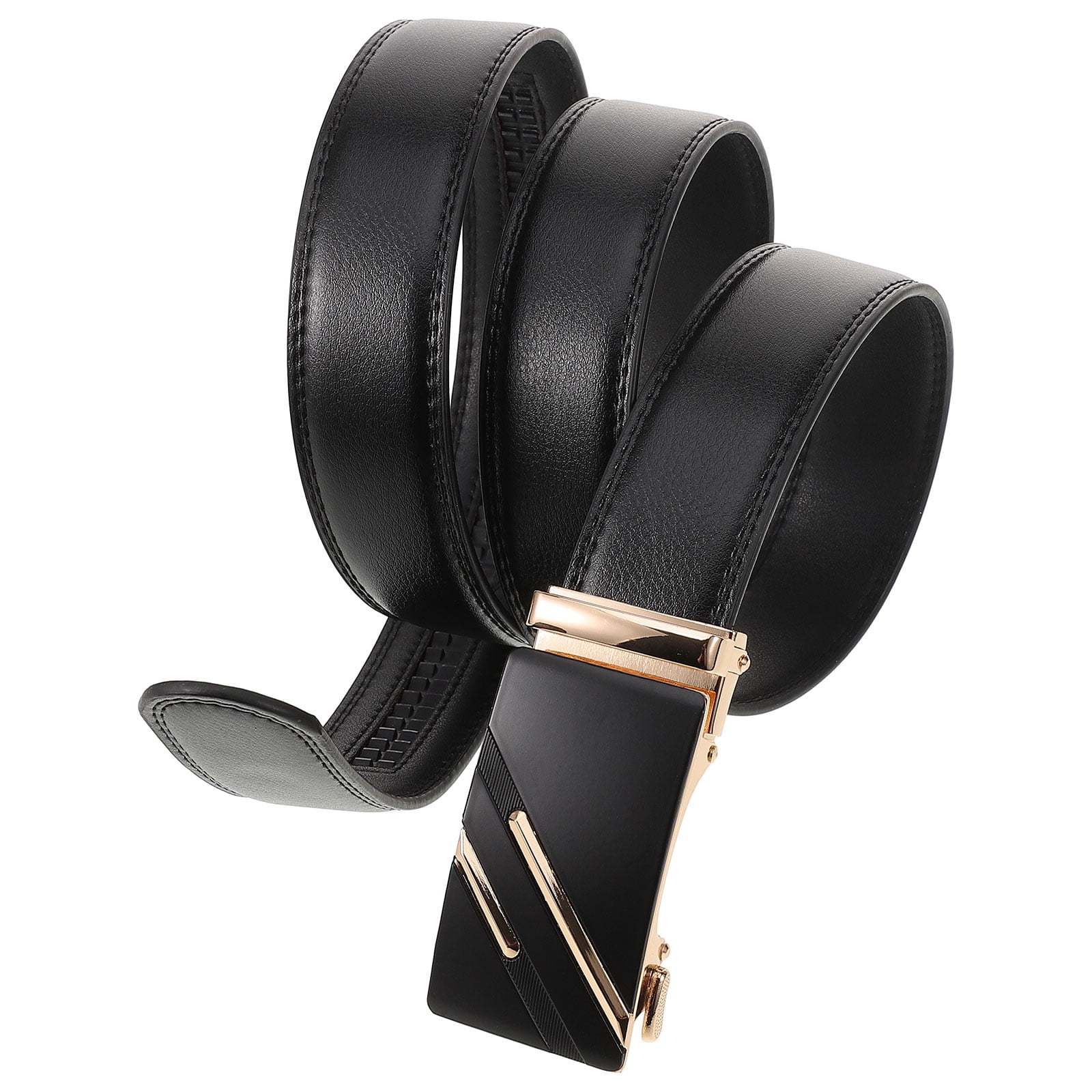 2 Pack Casual Jeans Belt Leather Belts Men Buckle Elastic Work Man ...