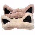 2 Pack Cat Ear Plush Hair Bands, Soft Stretchy Headbands for Washing ...