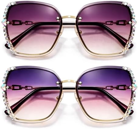 2 Pack Cat Eye Sunglasses Women Fashion Frame UV400 Travel Beach ...