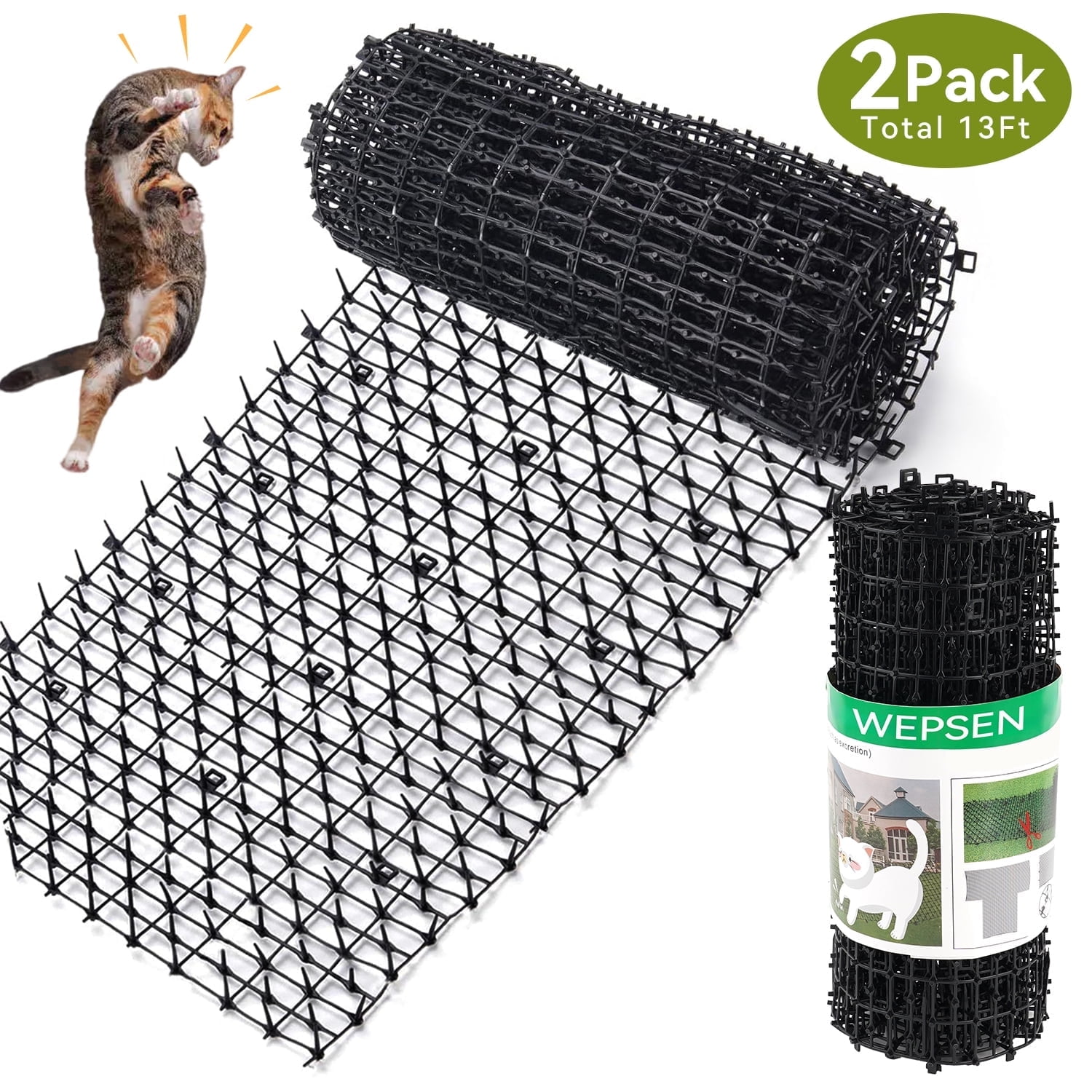 2 Pack Cat Scat Mat with Spikes Effective Indoor Cat Deterrent Mat ...