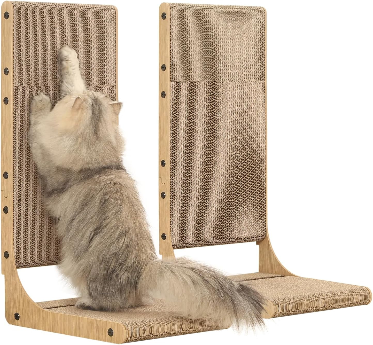 2-Pack Cat Scratching Board, 25.6'' Tall Cardboard L Shape Vertical Cat ...