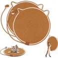 2-Pack Cat Scratching Mats, Natural Cotton Rope Scratch Pad with Ear ...