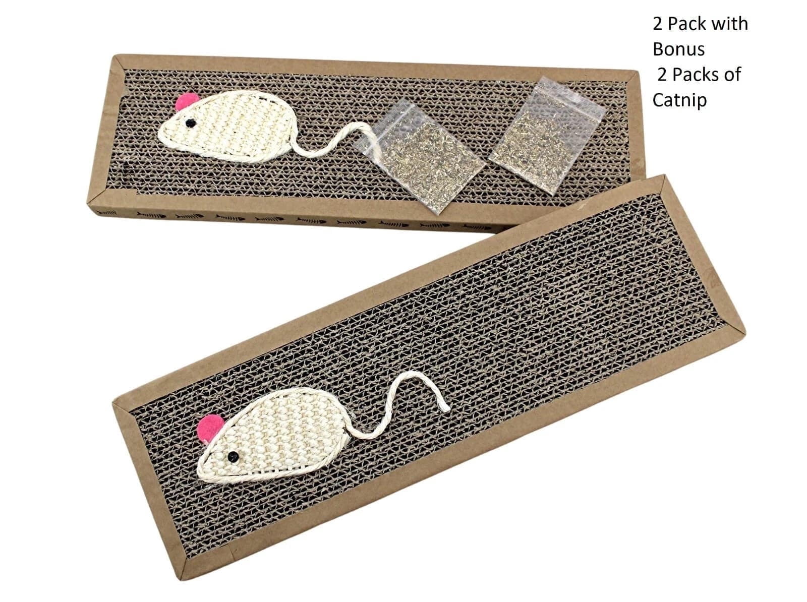 2-Pack Cat Scratching Pads with Catnip – Durable Corrugated Cardboard ...