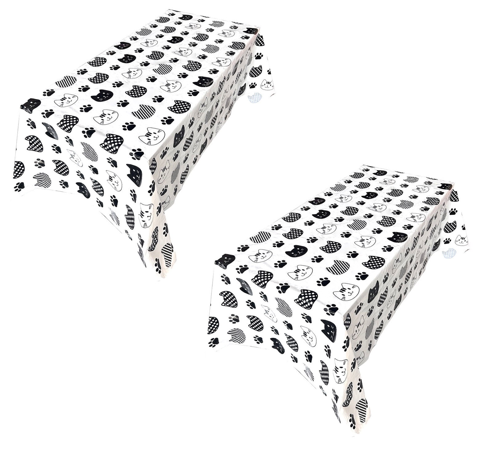 2 Pack Cat Tablecloth Paw Print Tablecloth Cat Themed Table Cover Cute ...