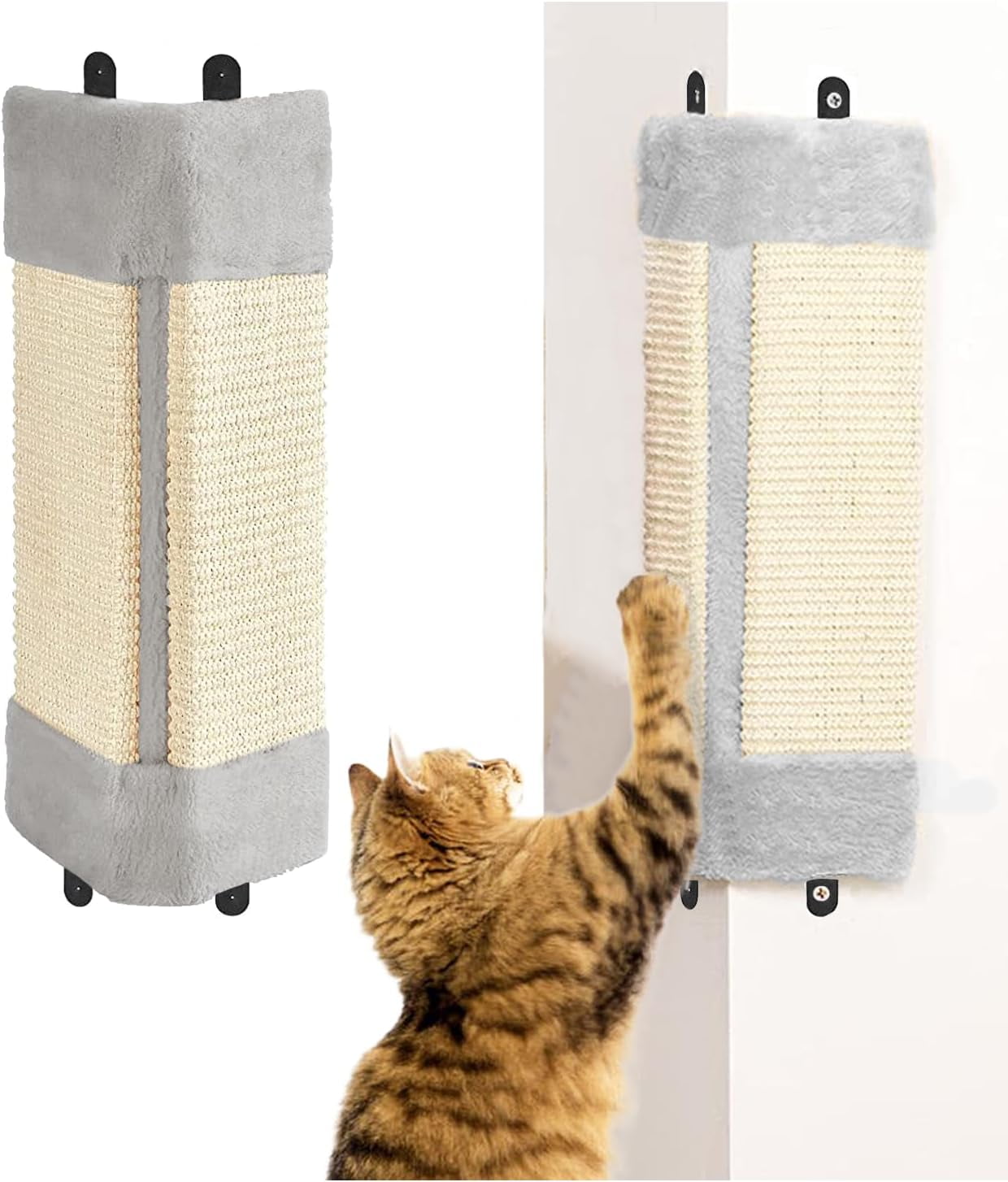 2 Pack Cat Wall Corner Scratcher for Indoor Cats Walls Mounted Sisal ...