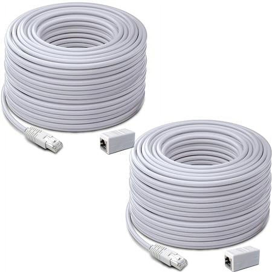 2 Pack Cat5 Security Ethernet Cable, 200', White - Walmart.com