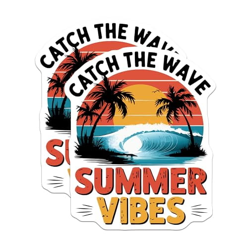 (2 Pack) Catch The Wave Magnets - Summer Vibes - Beach Decor Magnets ...