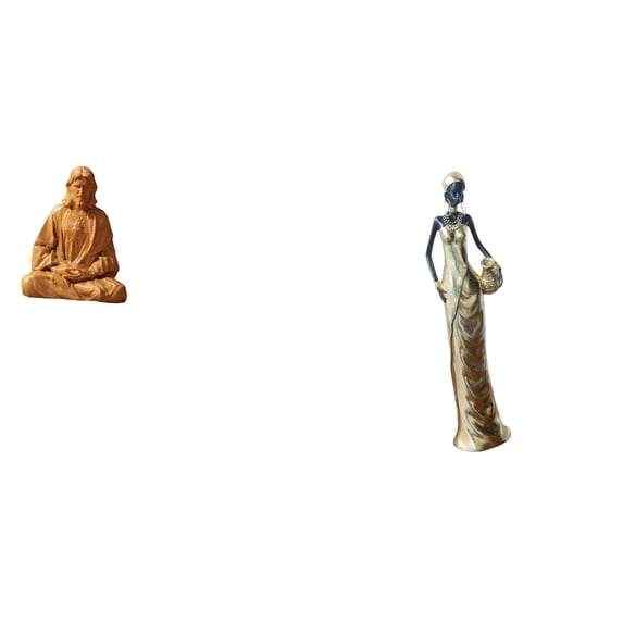 2 Pack Catholic Figurine Sacred Heart Jesus African Art Resin Sculpture ...