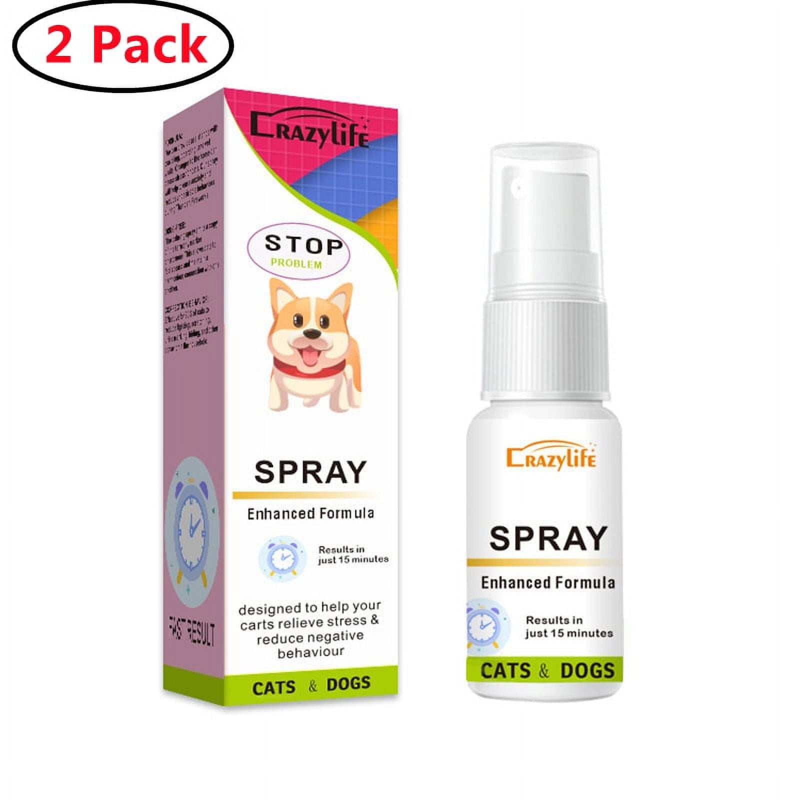 2 Pack Cats Dog Calming Spray, Natural Calming Solution for Dog Cats ...