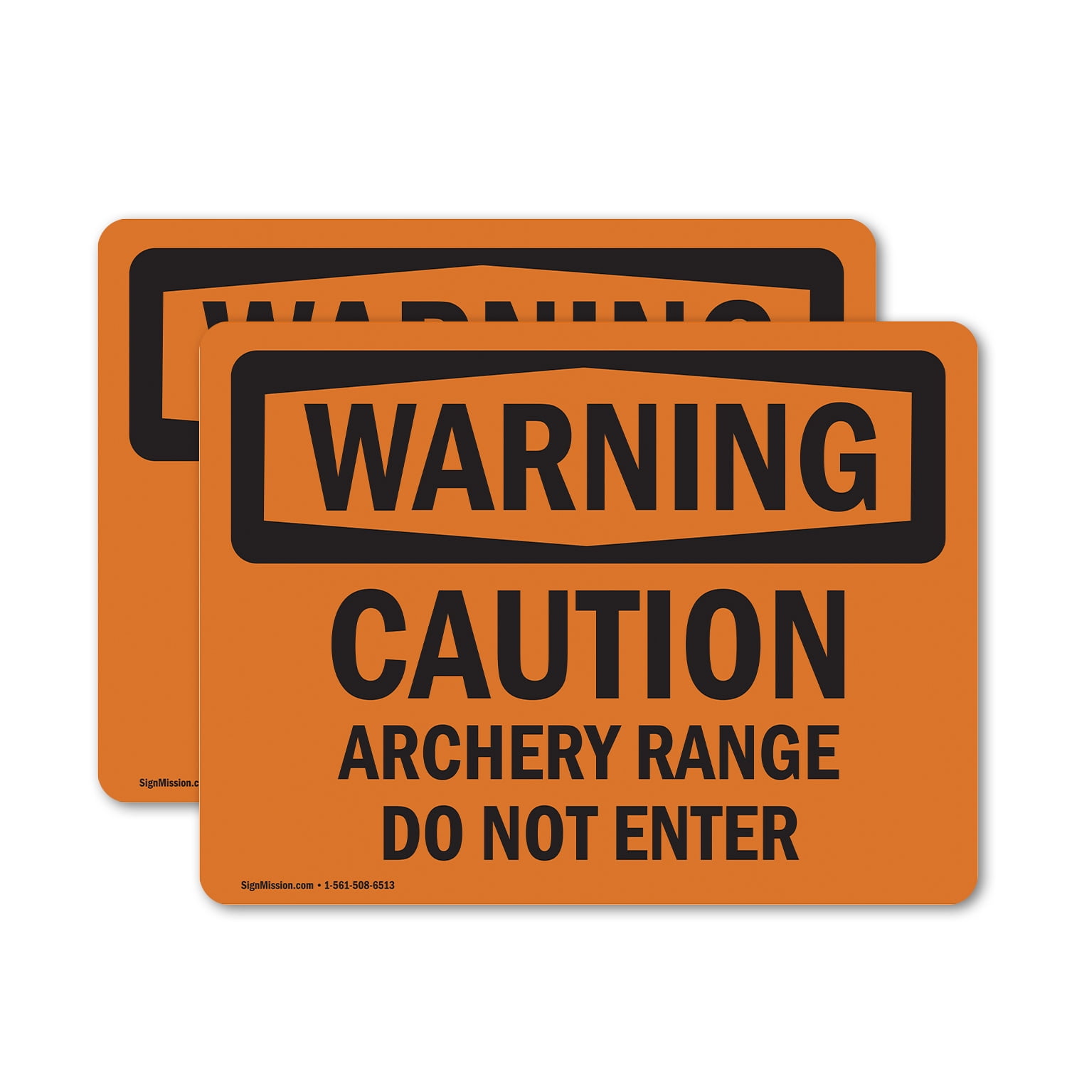 (2 Pack) Caution Archery Range Do Not Enter OSHA Warning Sign - Walmart.com
