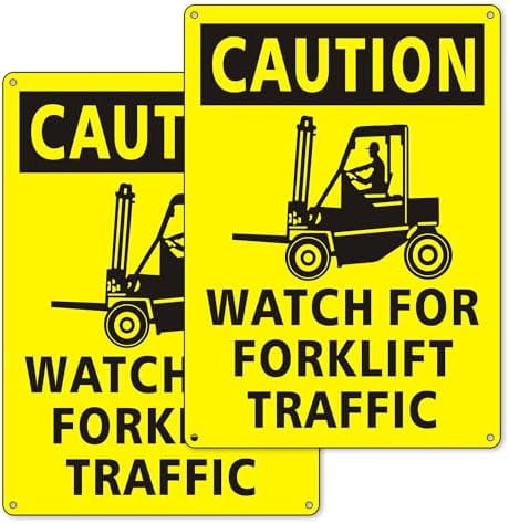 (2 Pack) Caution Watch for Forklift Traffic Safety Sign 12"x 8" Metal ...