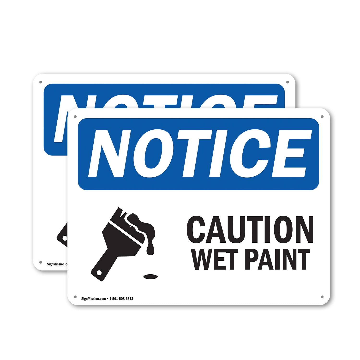 (2 Pack) Caution Wet Paint OSHA Notice Sign 18 Inch X 12 Inch Indoor ...
