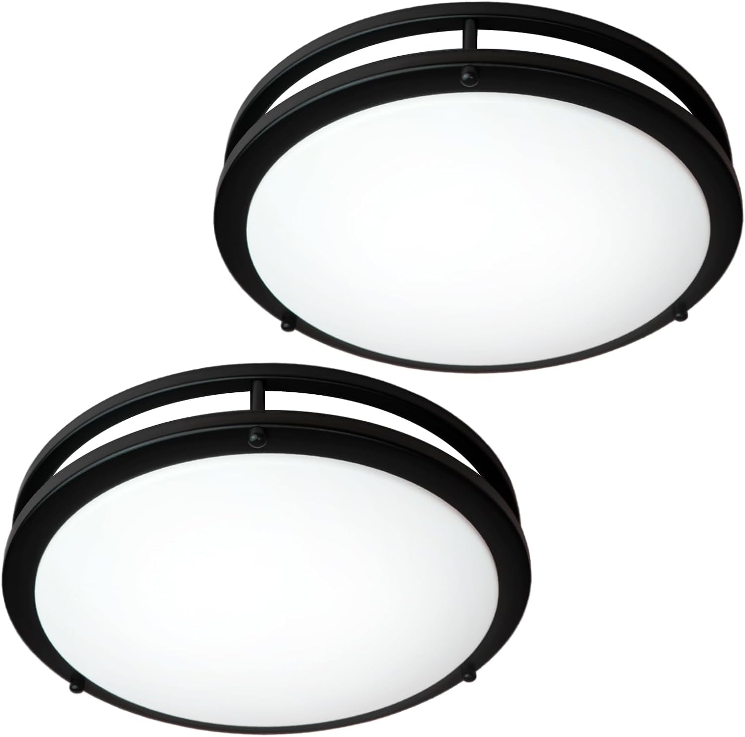 2-Pack Ceiling Light Fixture Black 36W, 13 inch Flush Mount Light ...
