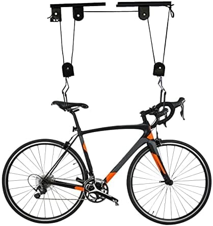 2 Pack Ceiling Mount Bike Hoist 4.7 x 2.5 x 1.5'' Bike Hangers Pulley System 132 Lbs Heavy Duty ...