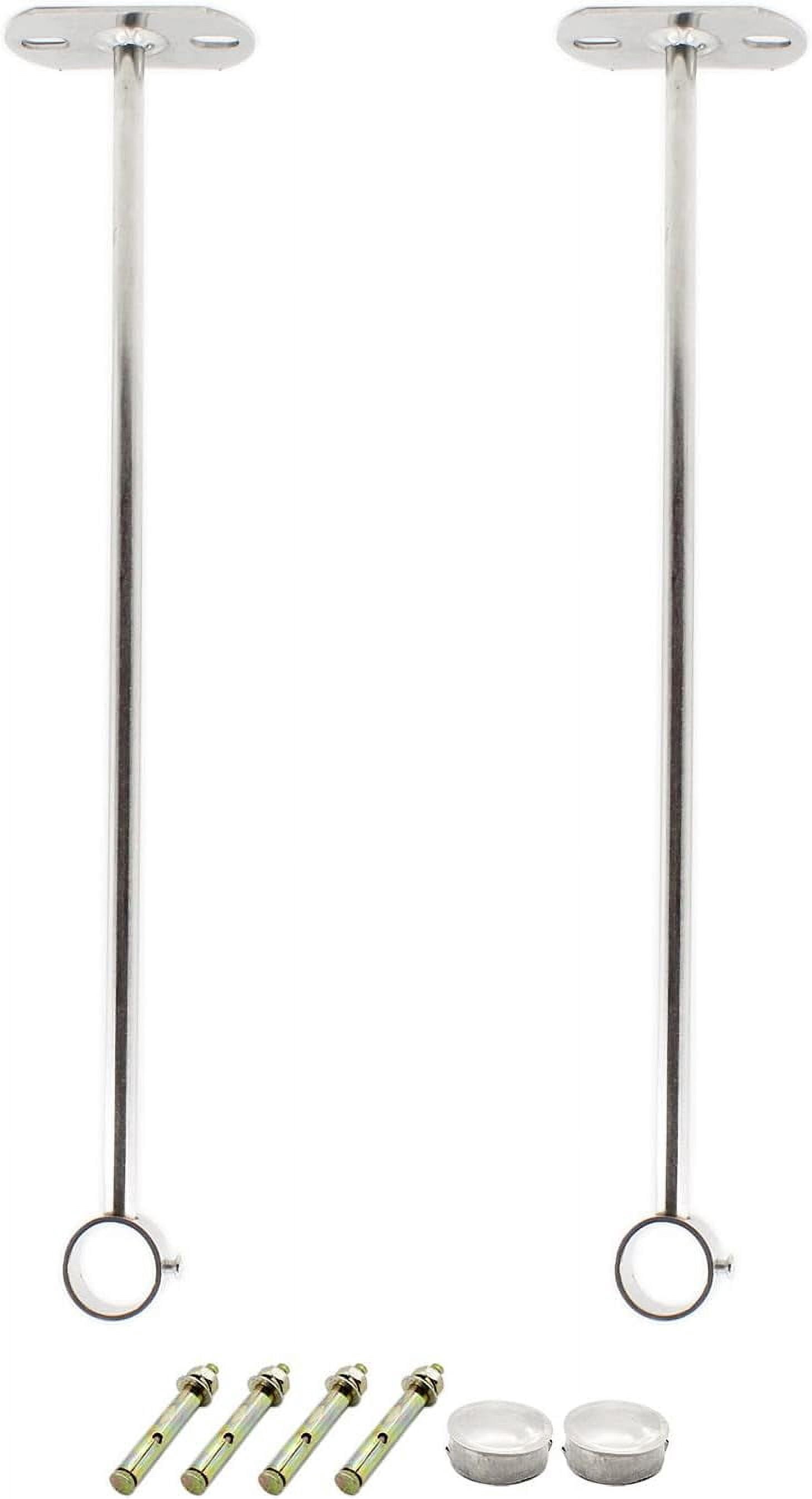 2 Pack Ceiling Mount Bracket, Stainless Steel Wardrobe Pipe Bracket Rod ...