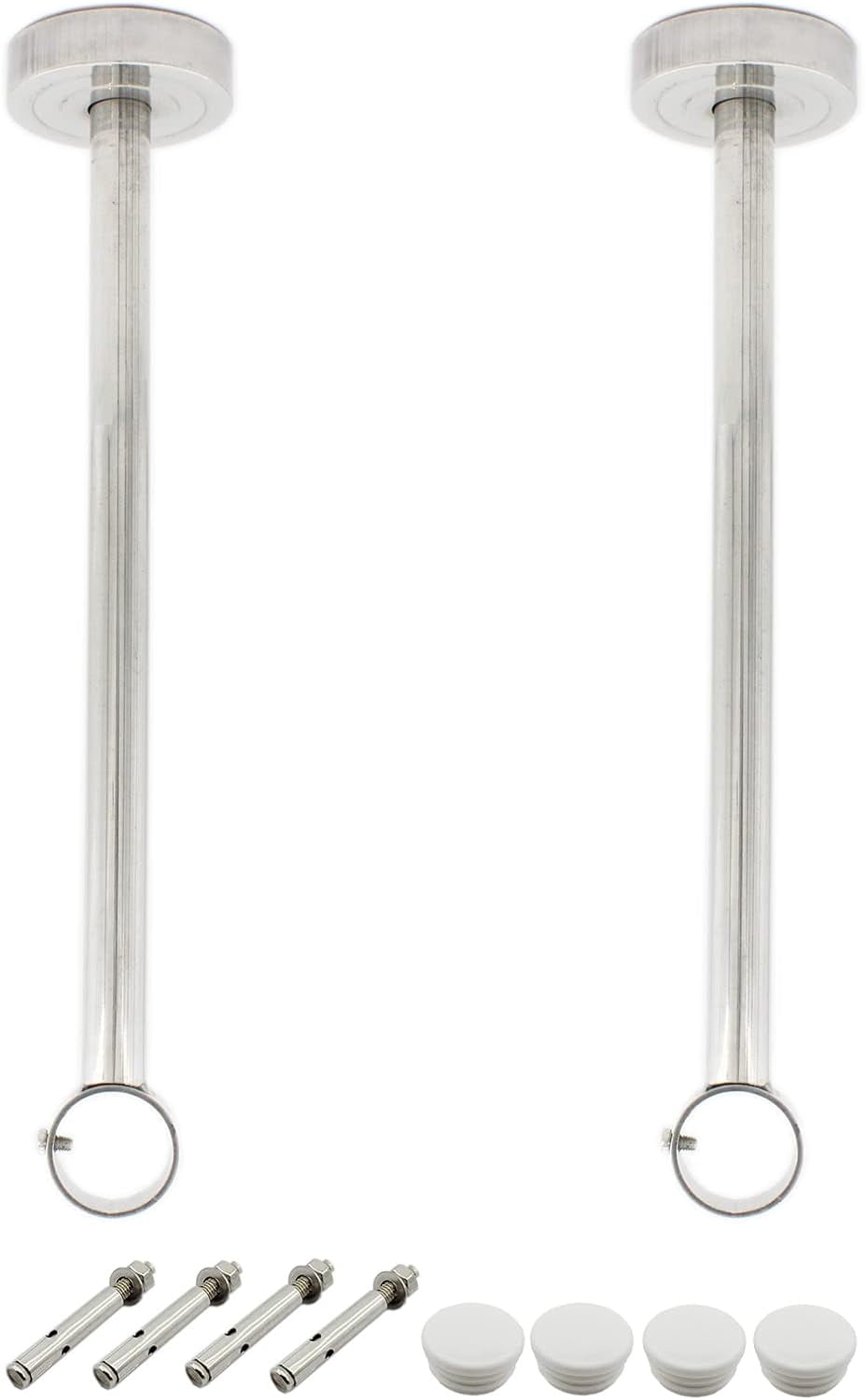 2 Pack Ceiling Mount Bracket, Stainless Steel Wardrobe Pipe Bracket Rod ...