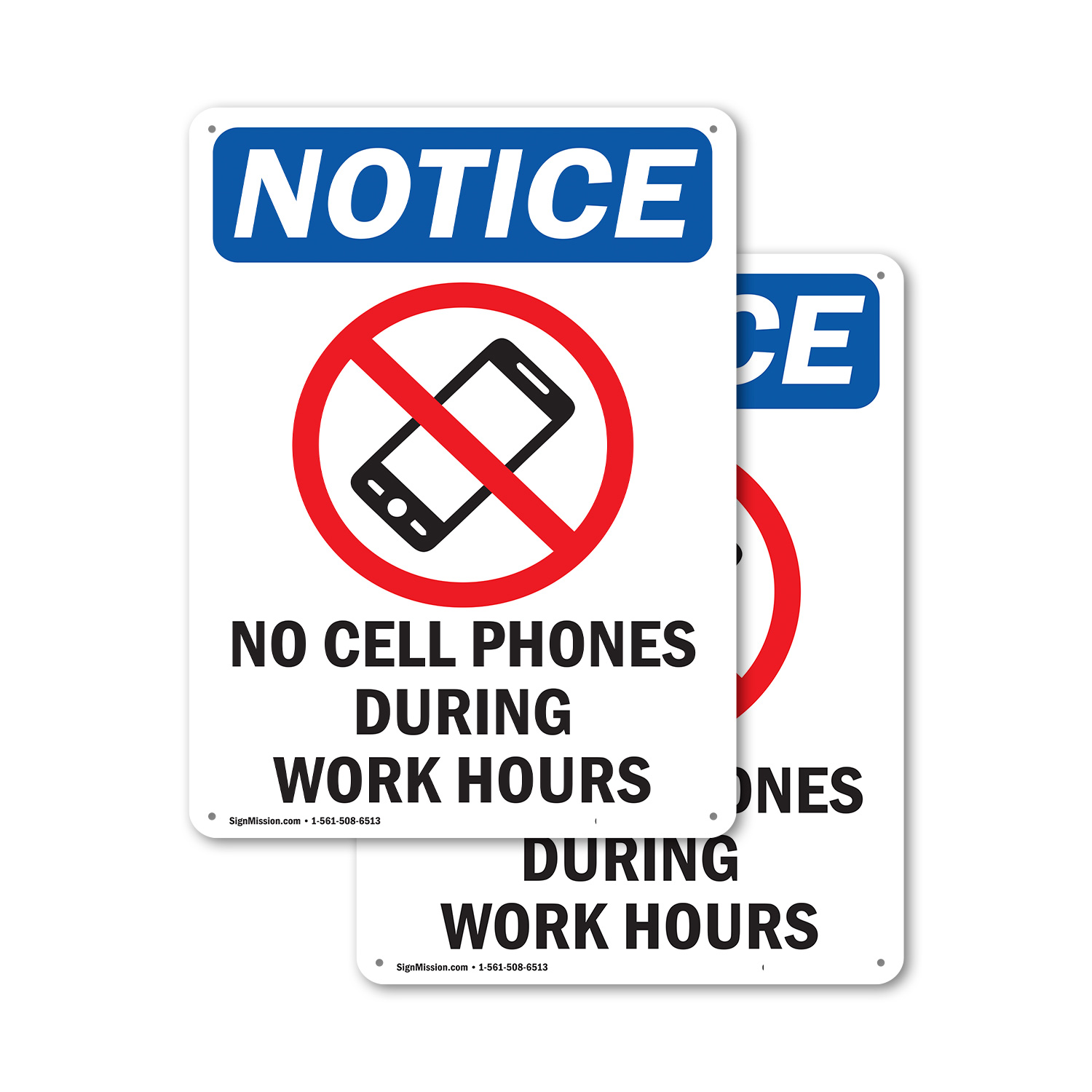 (2 Pack) No Cell Phones During OSHA Notice Sign 18 Inch X 24 Inch ...