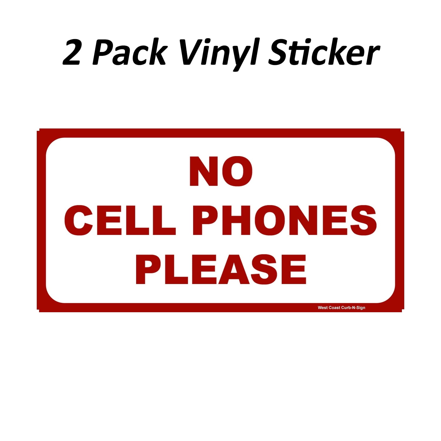 2 Pack No Cell Phones Please Stickers for Office, Hospital, School ...