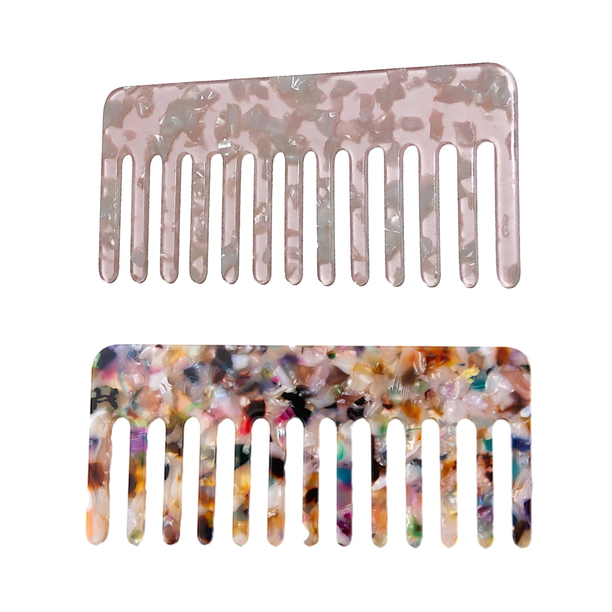 2 Pack Cellulose Hair Detangling Comb Wide Tooth Comb Unisex Curly Hair ...