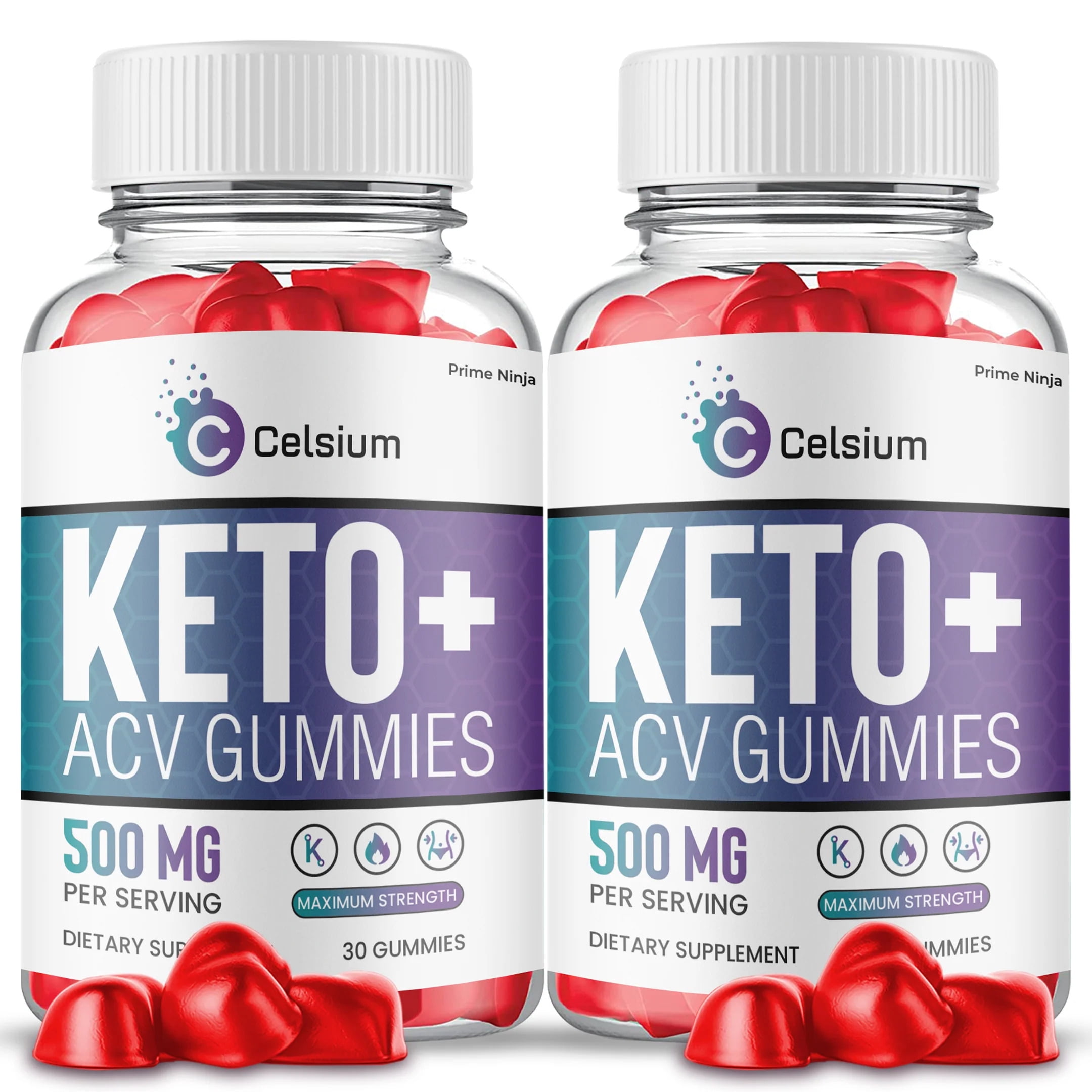 (2 Pack) Celsium Keto ACV Gummies, Apple Cider Vinegar, Max Strength, 2 ...