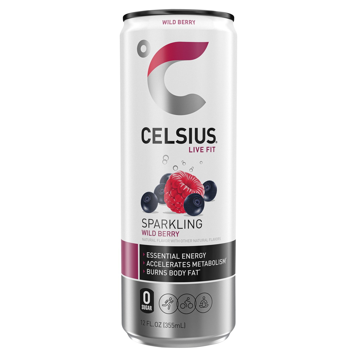 CELSIUS Energy Ready To Drink Sparkling Wild Berry, 2 Pack, 12 Fl. Oz ...
