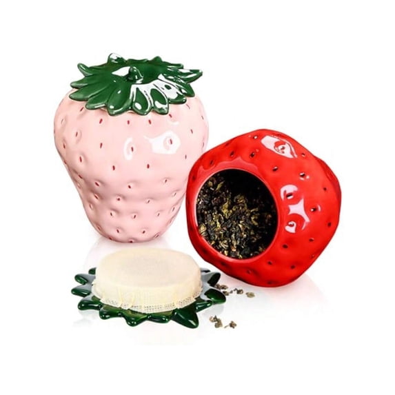 2 Pack Ceramic Strawberry Jars Strawberry Shaped Canisters With Lids ...