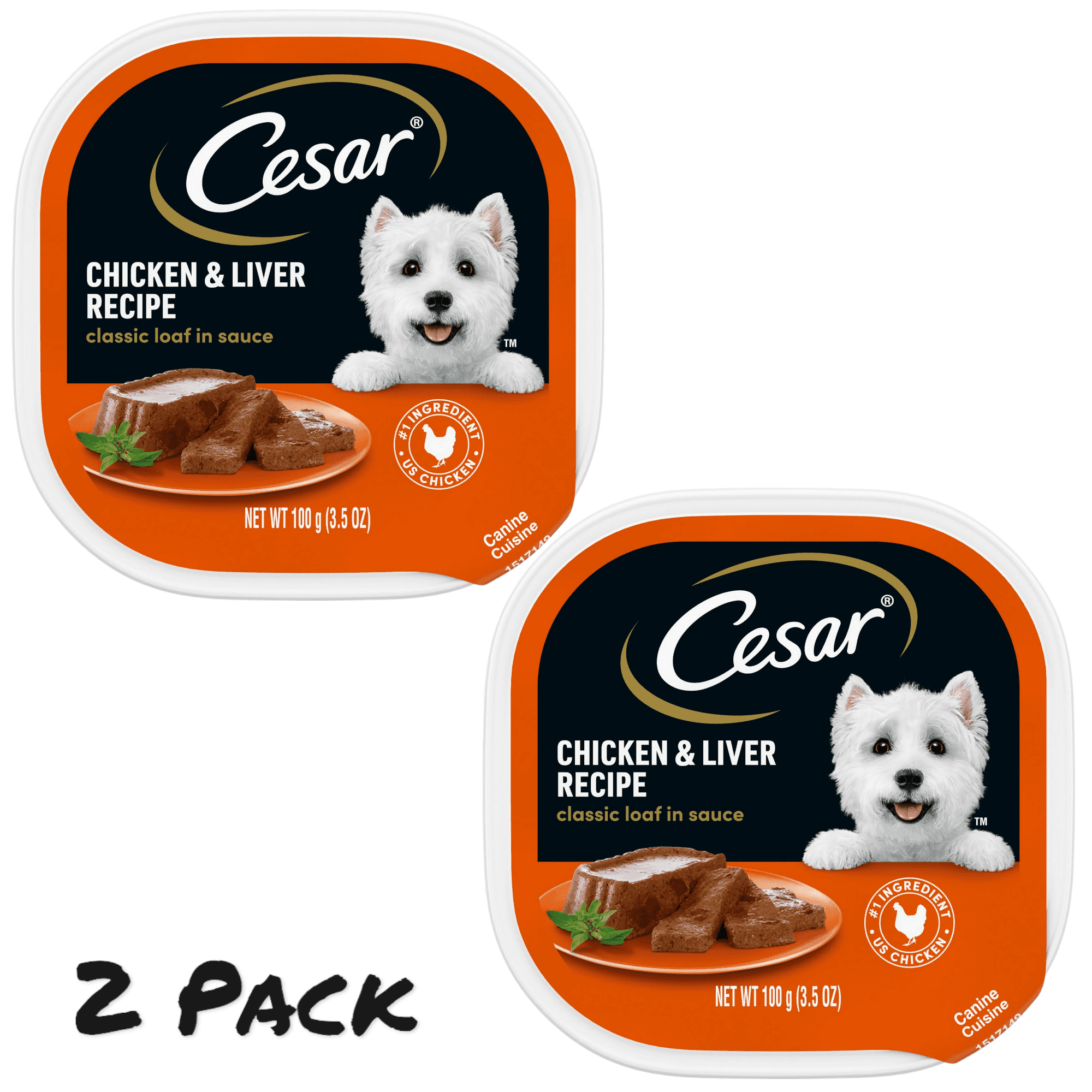 ( 2 Pack ) Cesar Classic Loaf In Sauce Chicken And Liver Recipe Wet Dog ...