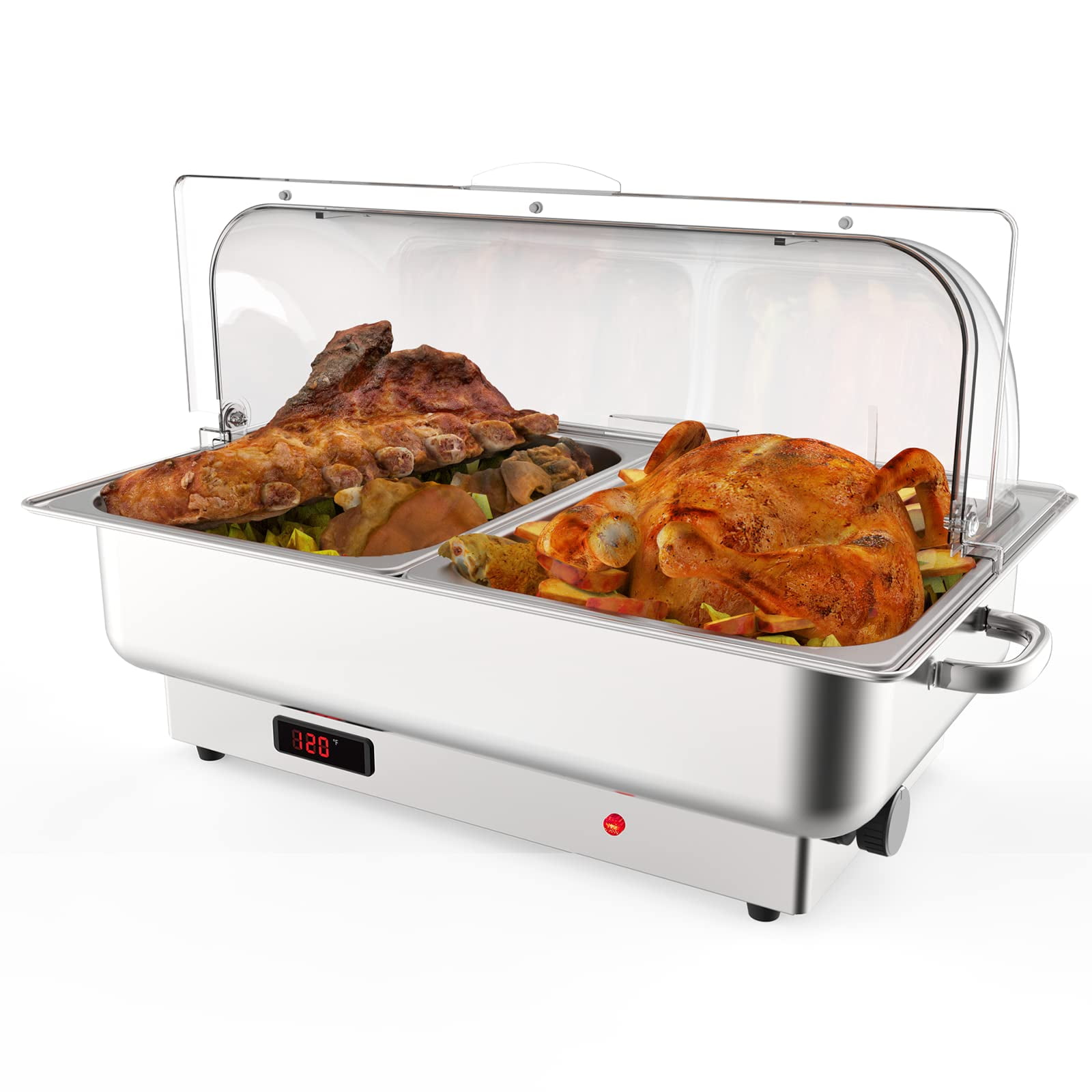 2 Pack Chafing Dish Buffet Chafer Set, 9QT Stainless Steel Full-size ...
