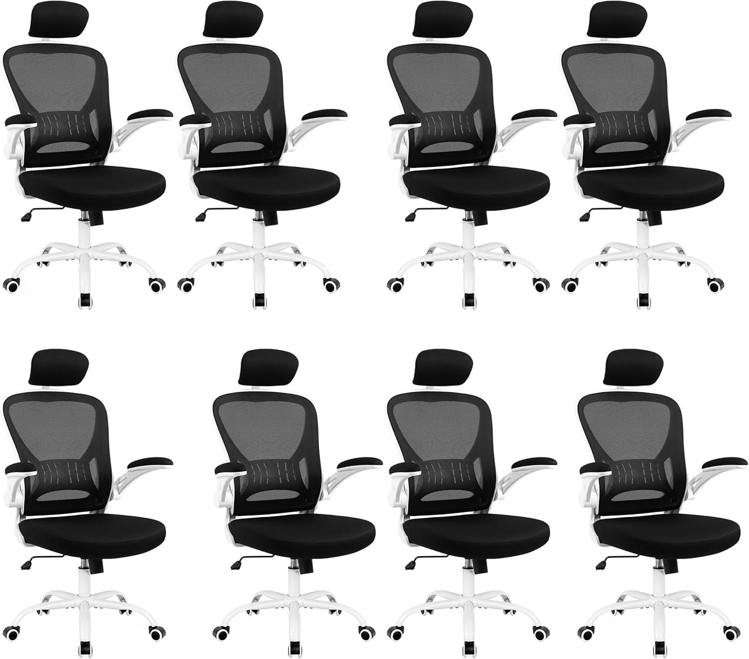 2 Pack Chair Ergonomic Chair Comfort Adjustable Height with Wheels ...