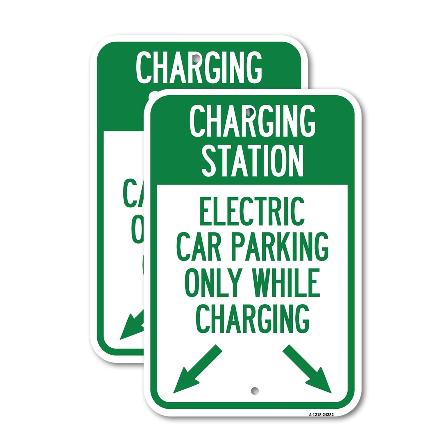 (2 Pack) Charging Station Electric Car Parking Only While Charging with ...