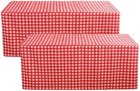 2 Pack Checkered Fitted Table Clothes - 48 x 24 Inch - Rectangle Spring ...