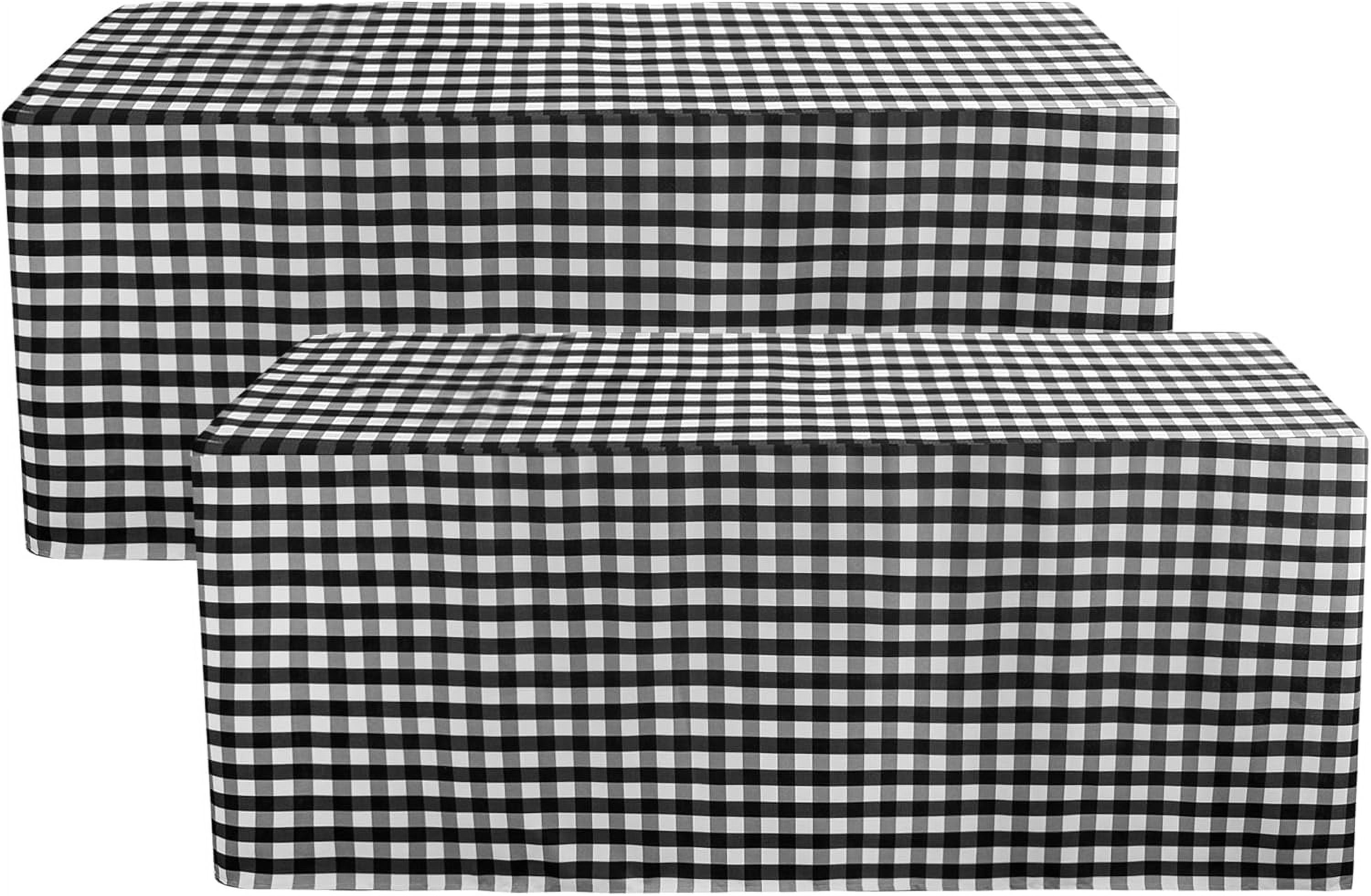 2 Pack Checkered Fitted Tablecloths - 48 x 24 Inch Rectangle Table ...