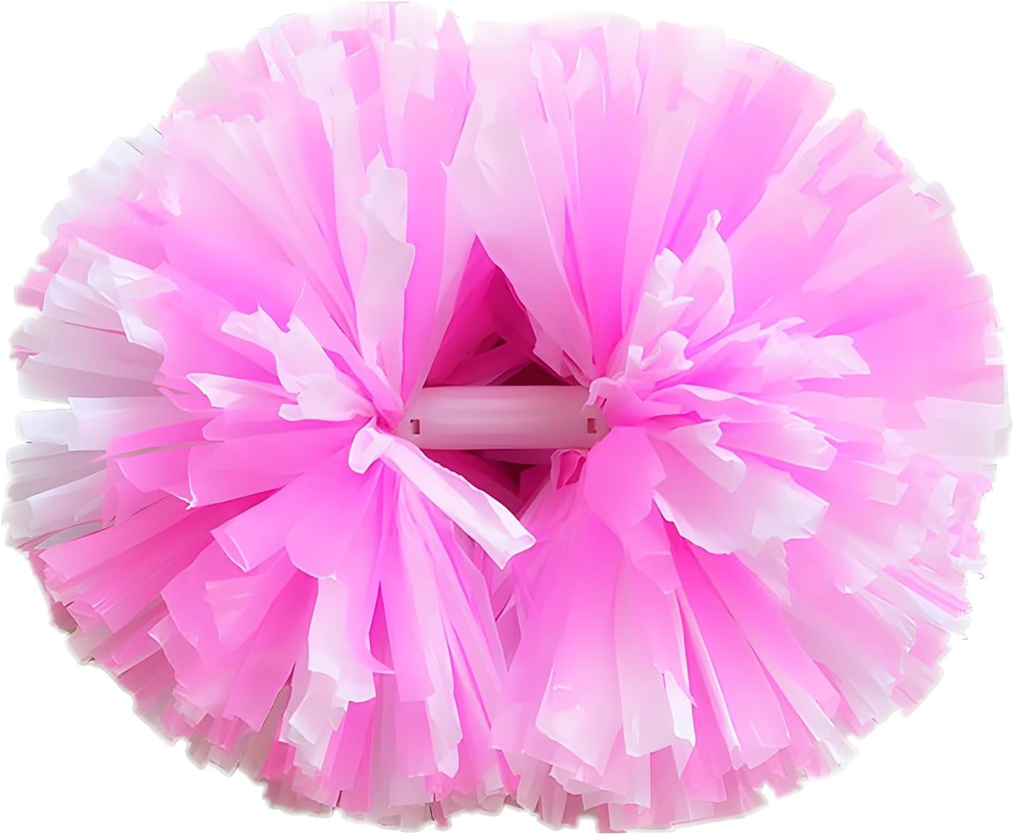 2 Pack Cheerleading Pom Poms with Baton Handle Rainbow Colorful Cheer ...