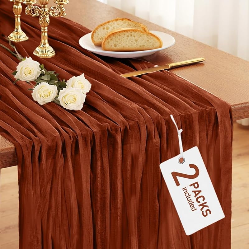 2-Pack Cheese Cloths Table Runner, 120'' Boho Table Cloth Decorations ...