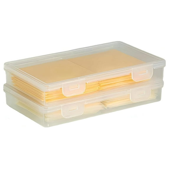 2 Pack Cheese Slice Holder, Plastic Containers with Lids, Sliced Cheese ...