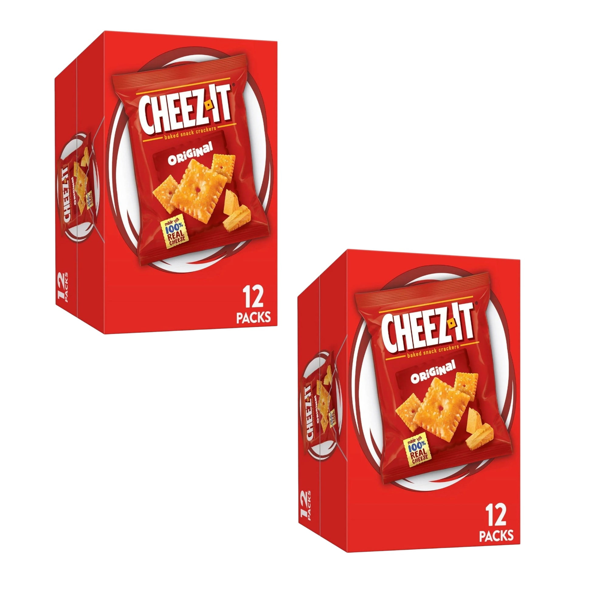 ( 2 Pack ) Cheez-It Baked Snack Cheese Crackers 12 pks, Original ...