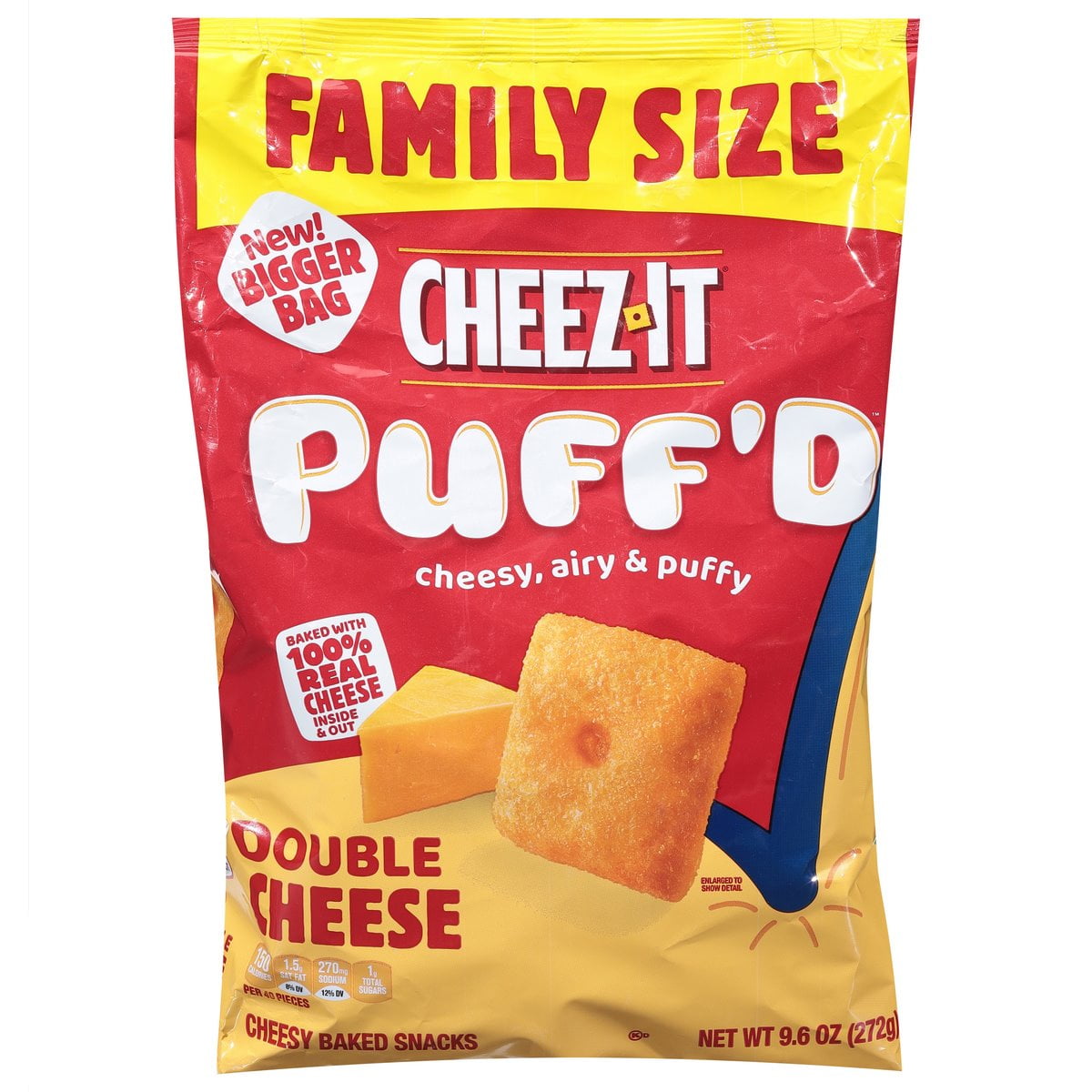 ( 2 Pack ) Cheez-It Cheesy Puff'd Baked Snacks, Double Cheese, Family ...
