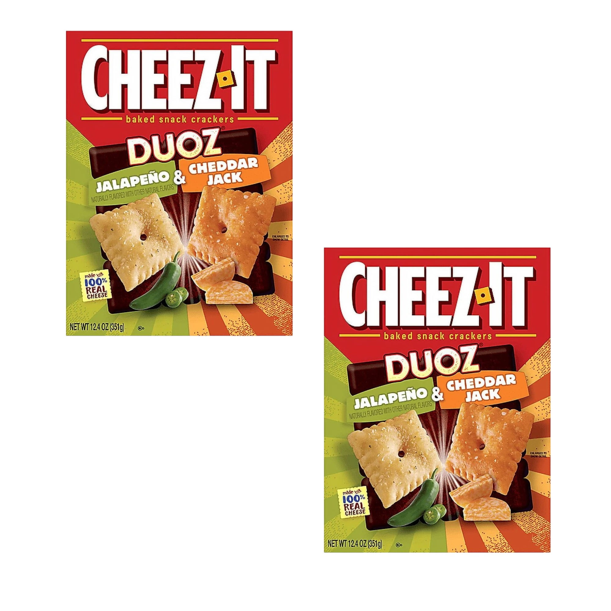 ( 2 Pack ) Cheez-It Duoz Snack Crackers, Baked, Jalapeno & Cheddar Jack ...